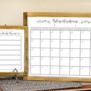 Farmhouse Calendar - Farmhouse Menu Planner - Dry Erase Board Insert ...