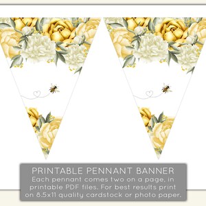 Bee Pennant Banner - Bee Birthday Party - Bumble Bee Bunting - First ...