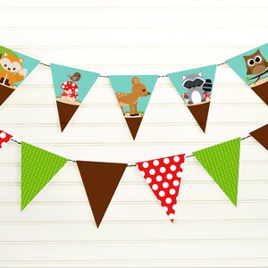 Woodland Pennant Banner - Woodland Birthday Party Decoration - Woodland ...