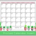 Cactus Calendar Cactus Menu Planner Printed Calendar - Etsy