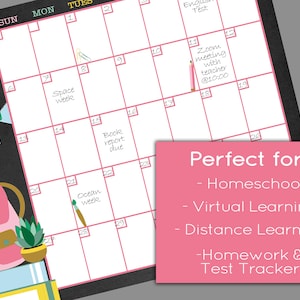 Back to School Calendar - Homeschool Classroom Decor - Distance and ...
