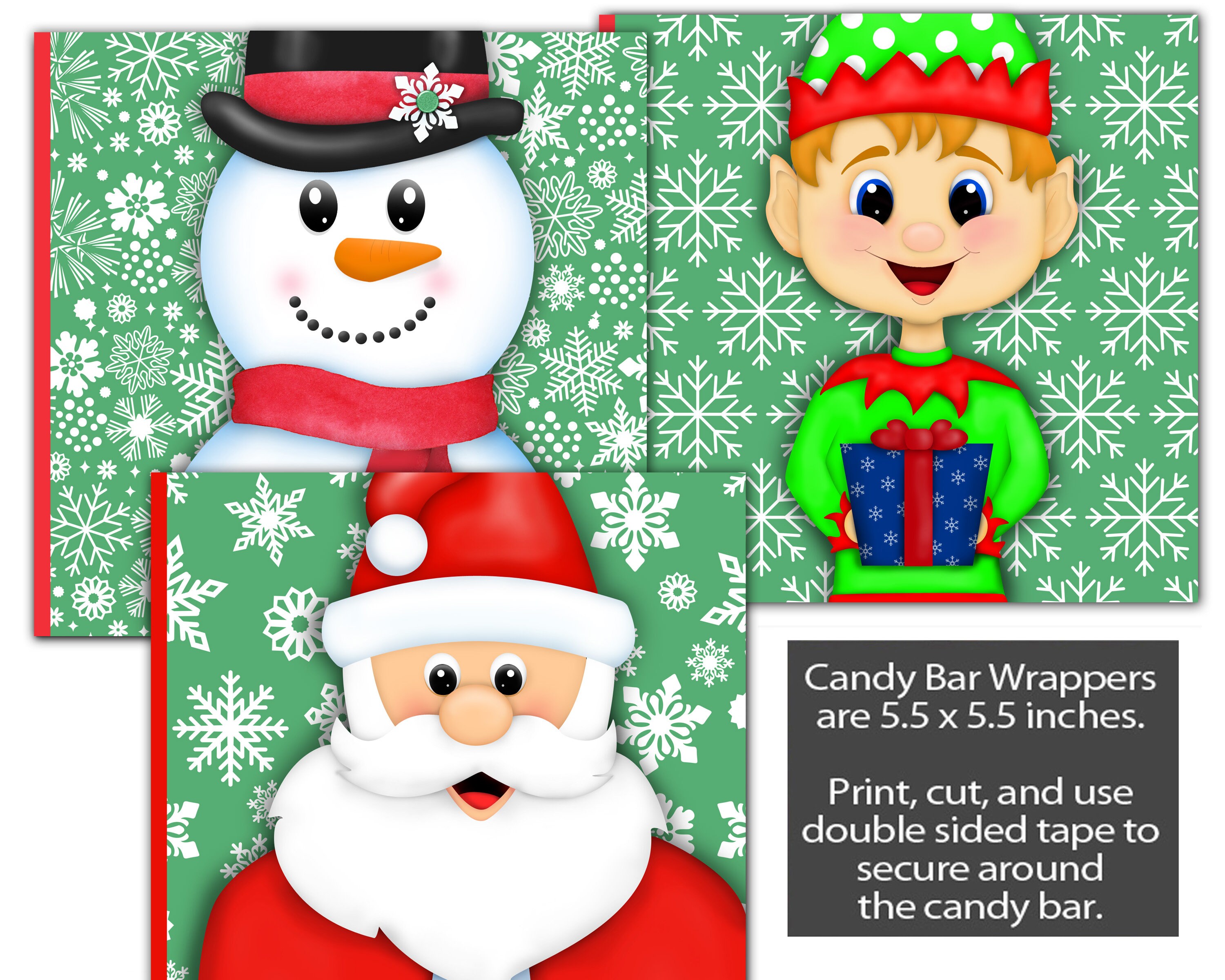 Christmas Candy Bar Wrappers - Christmas Party Favors - Christmas Candy ...