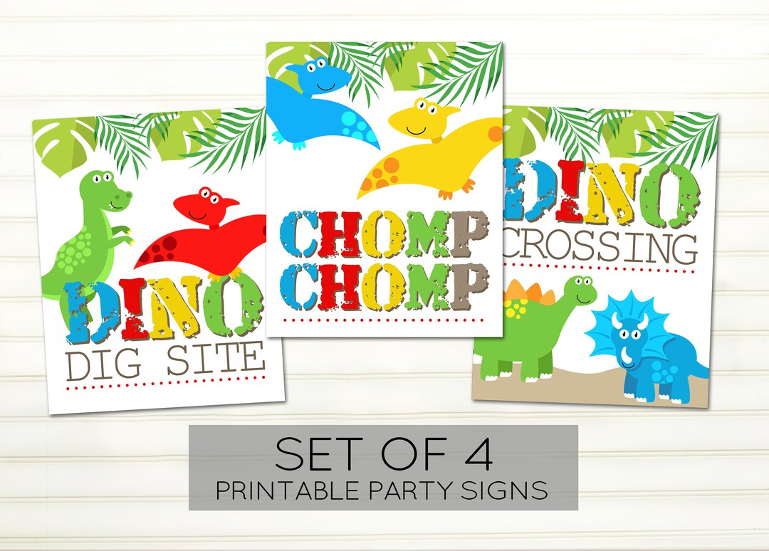 Dinosaur Birthday - Dinosaur Party Decor - Dino Party Signs - Dinosaur ...