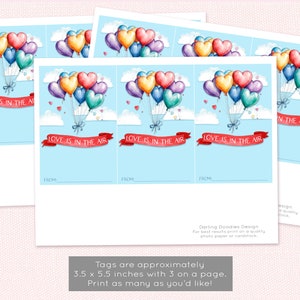 Love is in the Air Valentines Tag - Airhead Valentine Gift Tag ...