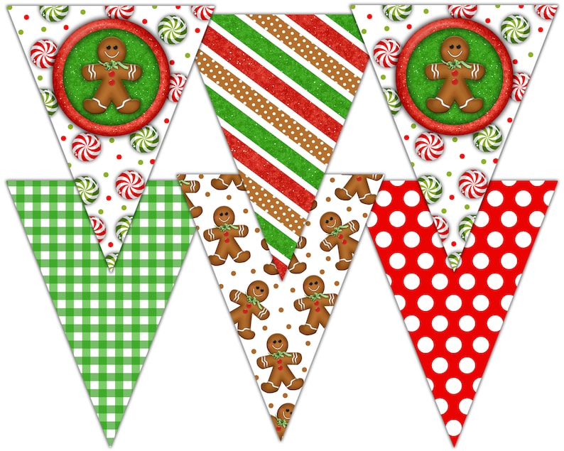 Gingerbread Banner Christmas Banner Christmas Garland - Etsy
