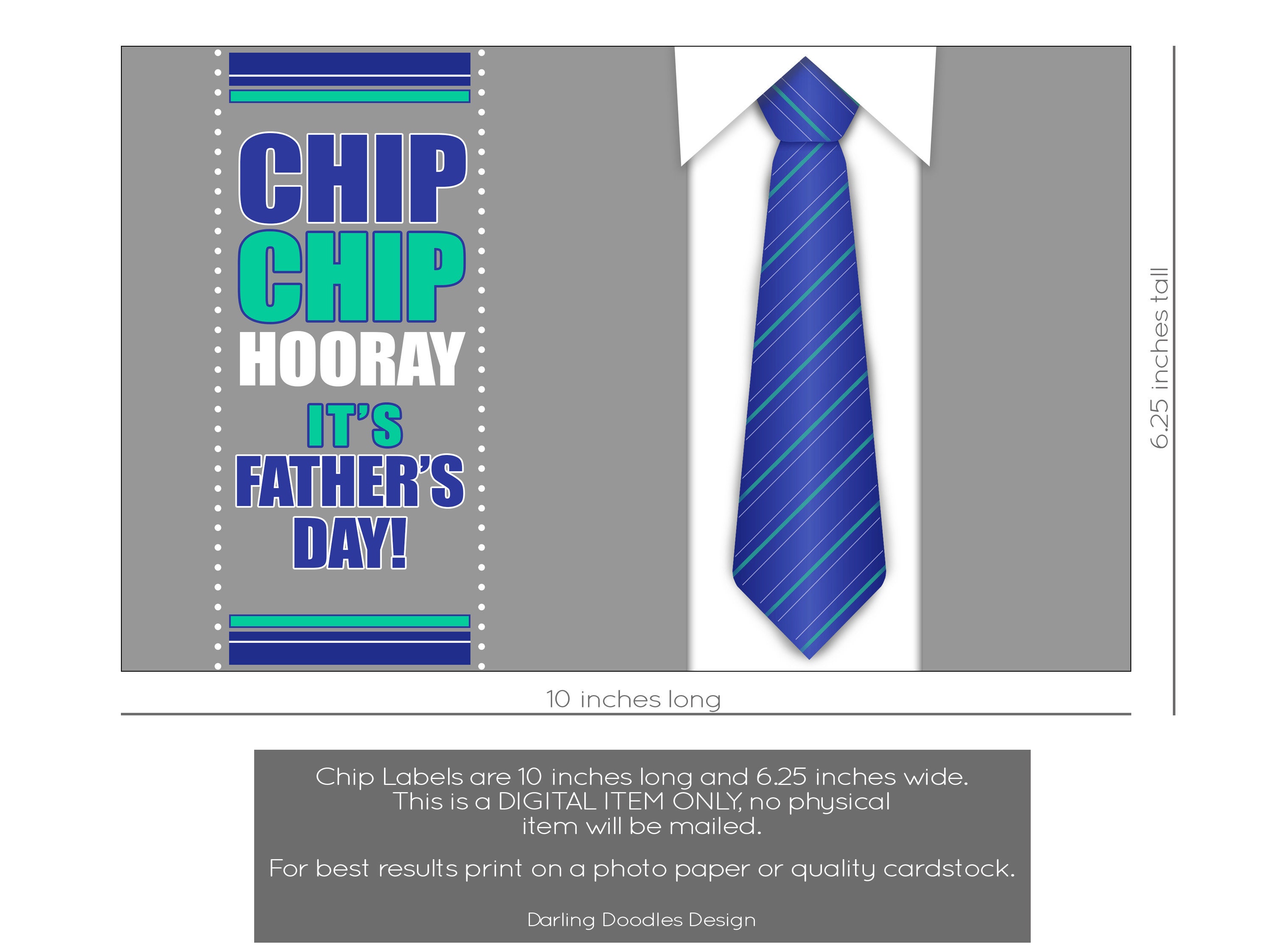 Father's Day Gift - Father's Day Chip Wrapper - Father's Day Gift Tag ...