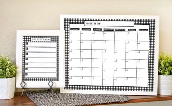 Buffalo Check Calendar Buffalo Check Menu Planner Command | Etsy