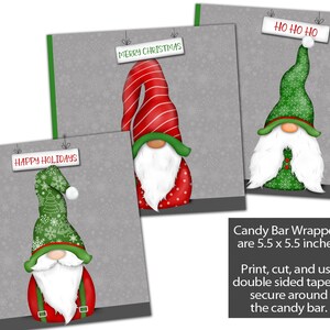 Christmas Gnome Decorations - Christmas Candy Bar Wrappers - Stocking ...