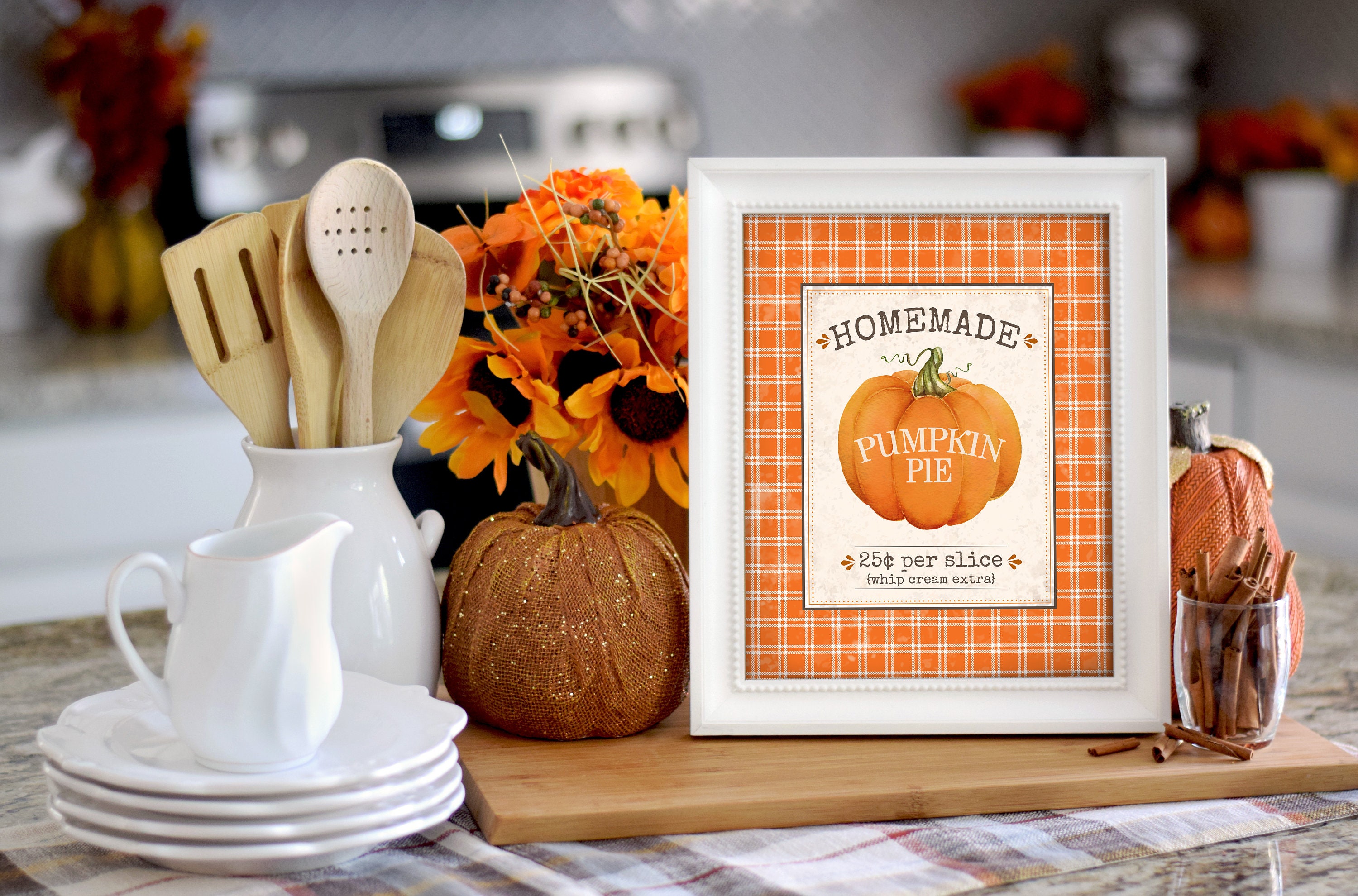 Pumpkin Pie Sign Fall Farmhouse Sign Autumn Wall Art | Etsy