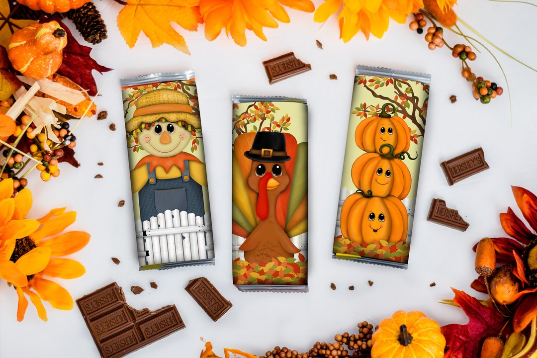 Thanksgiving Candy Bar Wrappers - Thanksgiving Party Favor - Fall ...