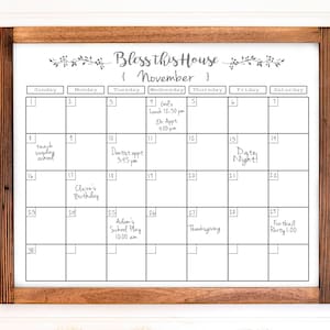 Farmhouse Calendar Insert - White Gray Calendar - Modern Farmhouse ...