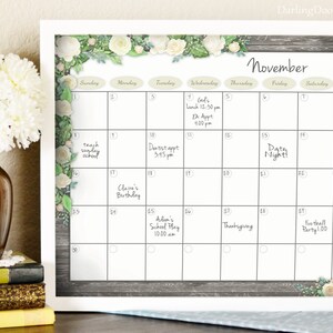 Floral Calendar - 2019 Monthly Calendar - Printable Calendar - Dry ...