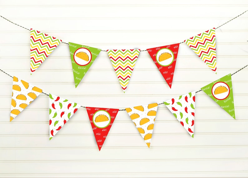 Printable Taco Fiesta Banner – Pennant Party Garland (digital Download ...