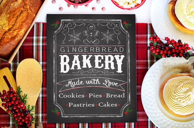 Christmas Bakery Sign Chalkboard Christmas Decor - Etsy