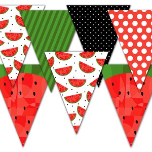 Watermelon Banner - Watermelon Pennant - Watermelon Party - Summer ...
