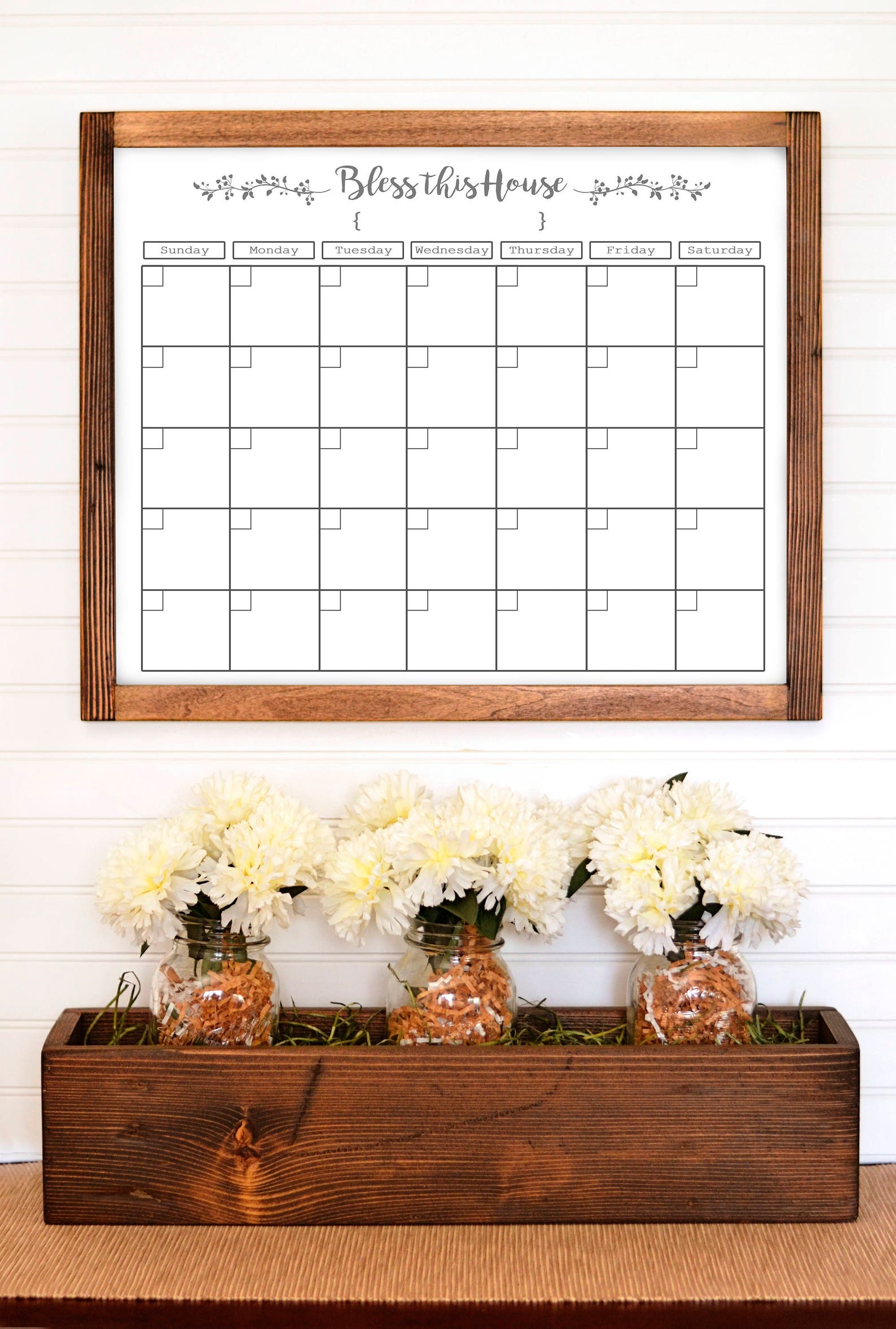 Farmhouse Calendar Insert White Gray Calendar Modern - Etsy