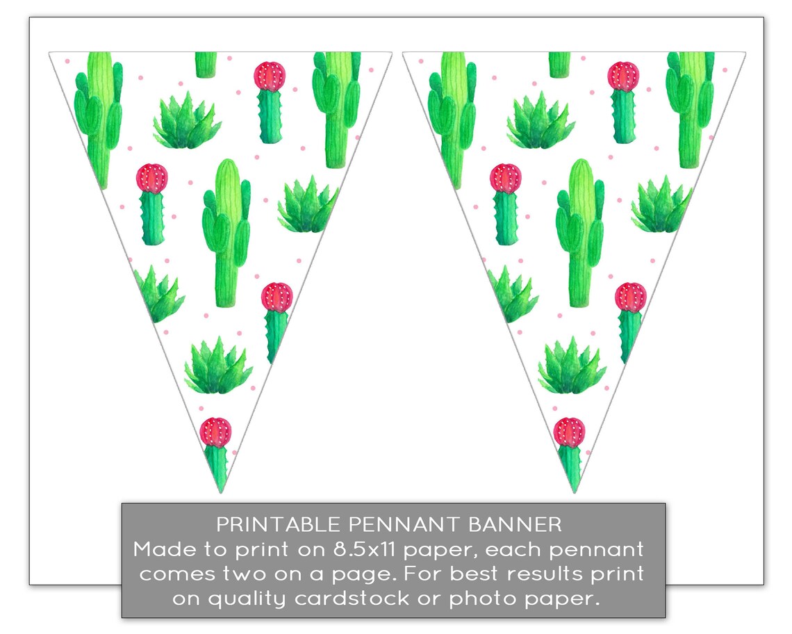 Printable Cactus Banner Cactus Garland Cactus Pennant - Etsy