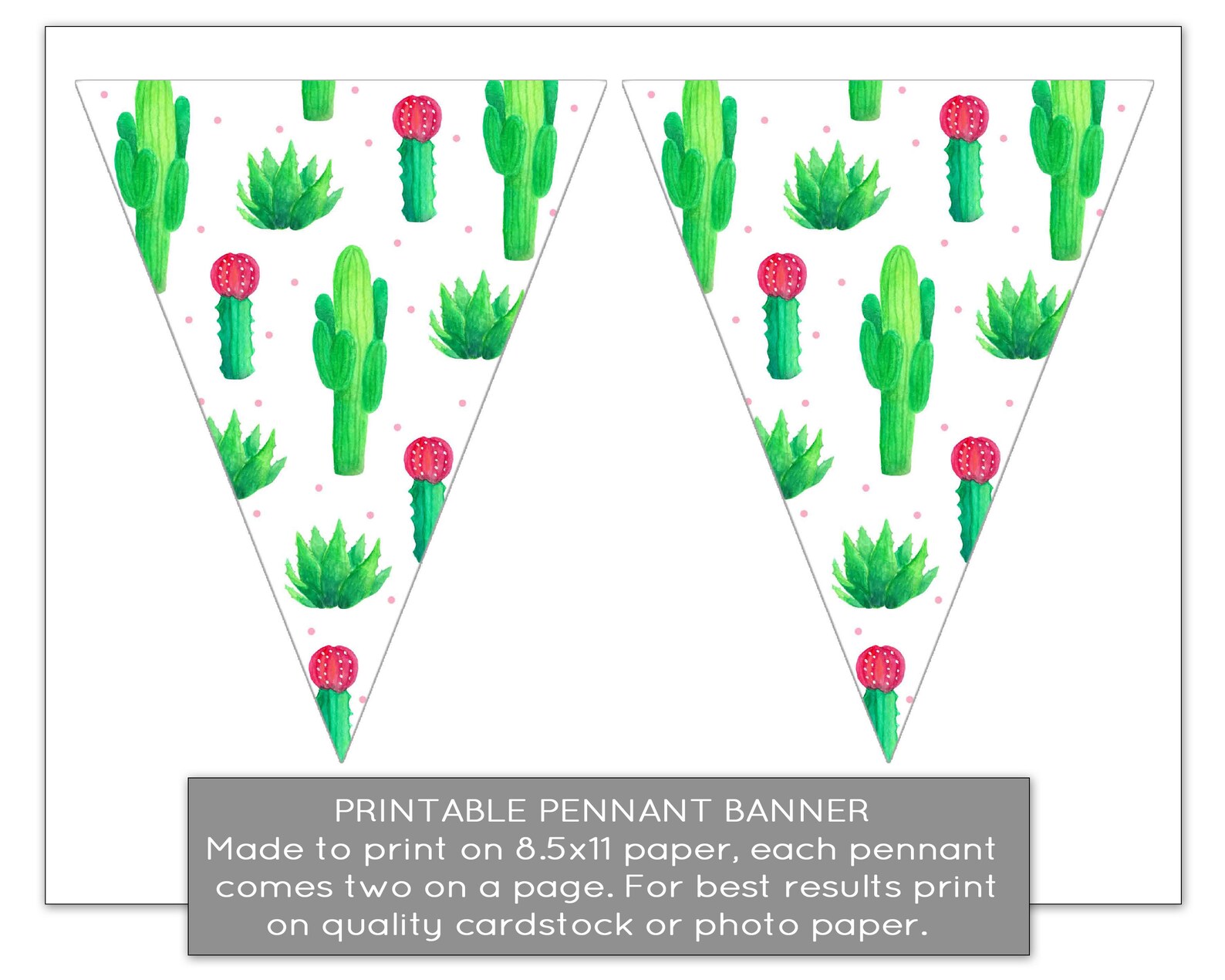Printable Cactus Banner Cactus Garland Cactus Pennant - Etsy