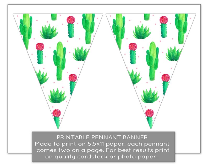 Printable Cactus Banner Cactus Garland Cactus Pennant - Etsy