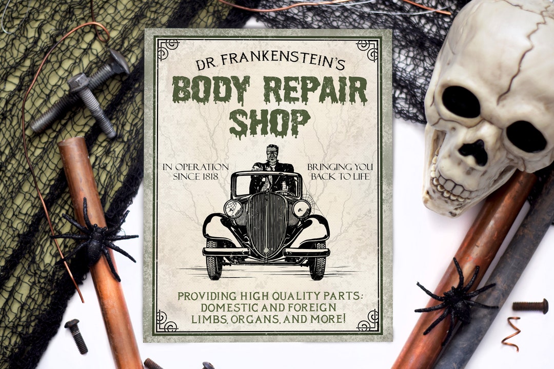 Frankenstein Halloween Printable - Funny Halloween Sign - Monster ...
