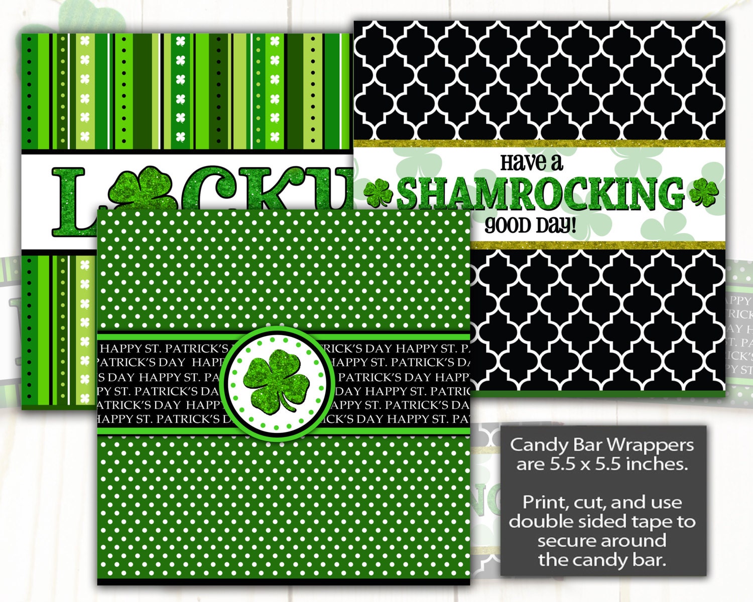 St. Patricks Day Candy Bar Wrappers - St. Patricks Day Party Favor - St ...