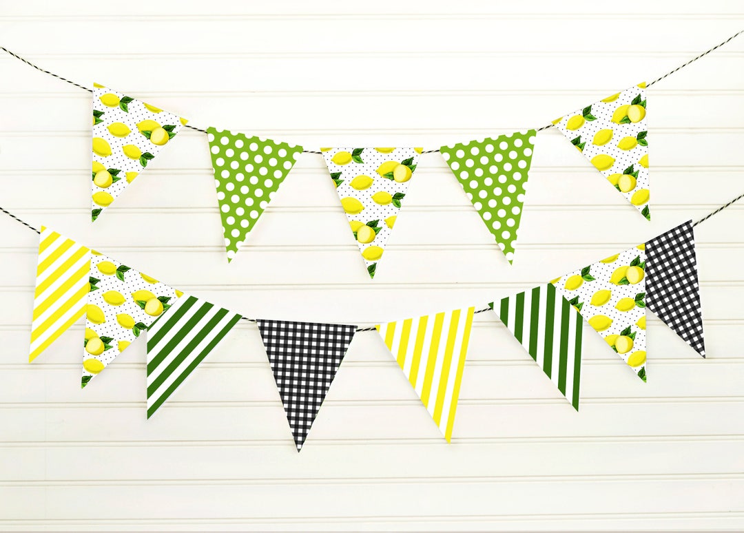 Lemon Pennant Banner - Lemonade Garland - Lemon Bunting - Summer Banner ...