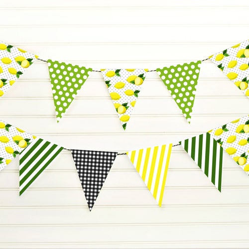 Lemon Pennant Banner Lemonade Garland Lemon Bunting - Etsy
