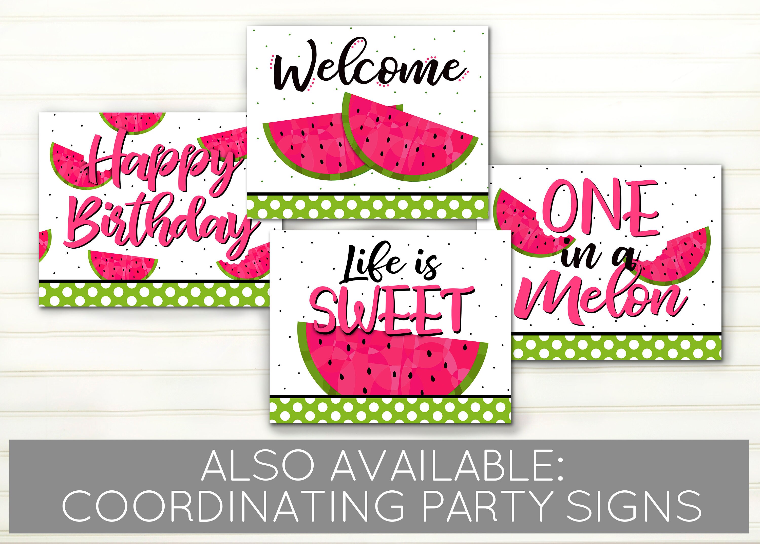 Pink Watermelon Banner Pink Watermelon Birthday Party Pink | Etsy