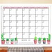 Cactus Calendar Cactus Menu Planner Printed Calendar - Etsy