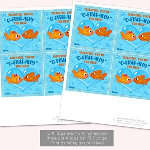 Goldfish Valentines Day Gift Tag - Fish Valentine Gift Tag - Kids ...