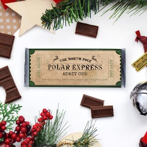Polar Express Ticket Candy Bar Wrapper – Christmas Party Favor ...
