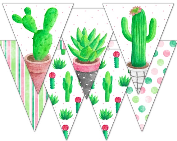 Paper & Party Supplies 10 EDITABLE cactus decorations for cactus ...