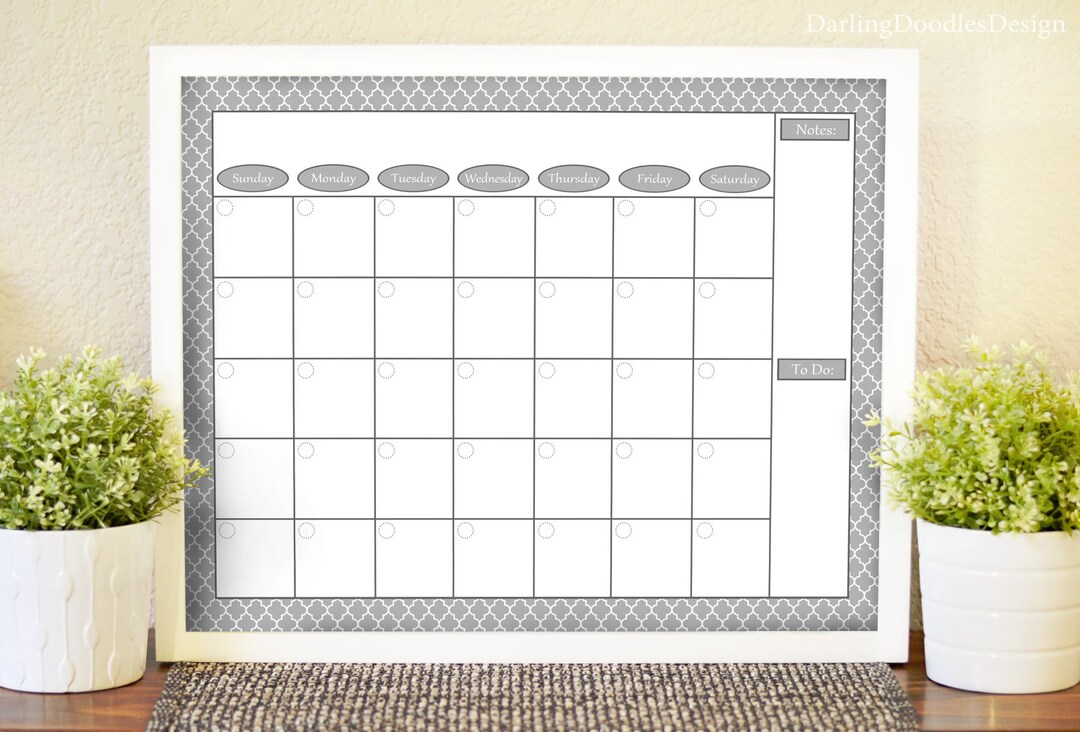 Gray Printable Calendar - Monthly Calendar - Wall Calendar - Simple ...