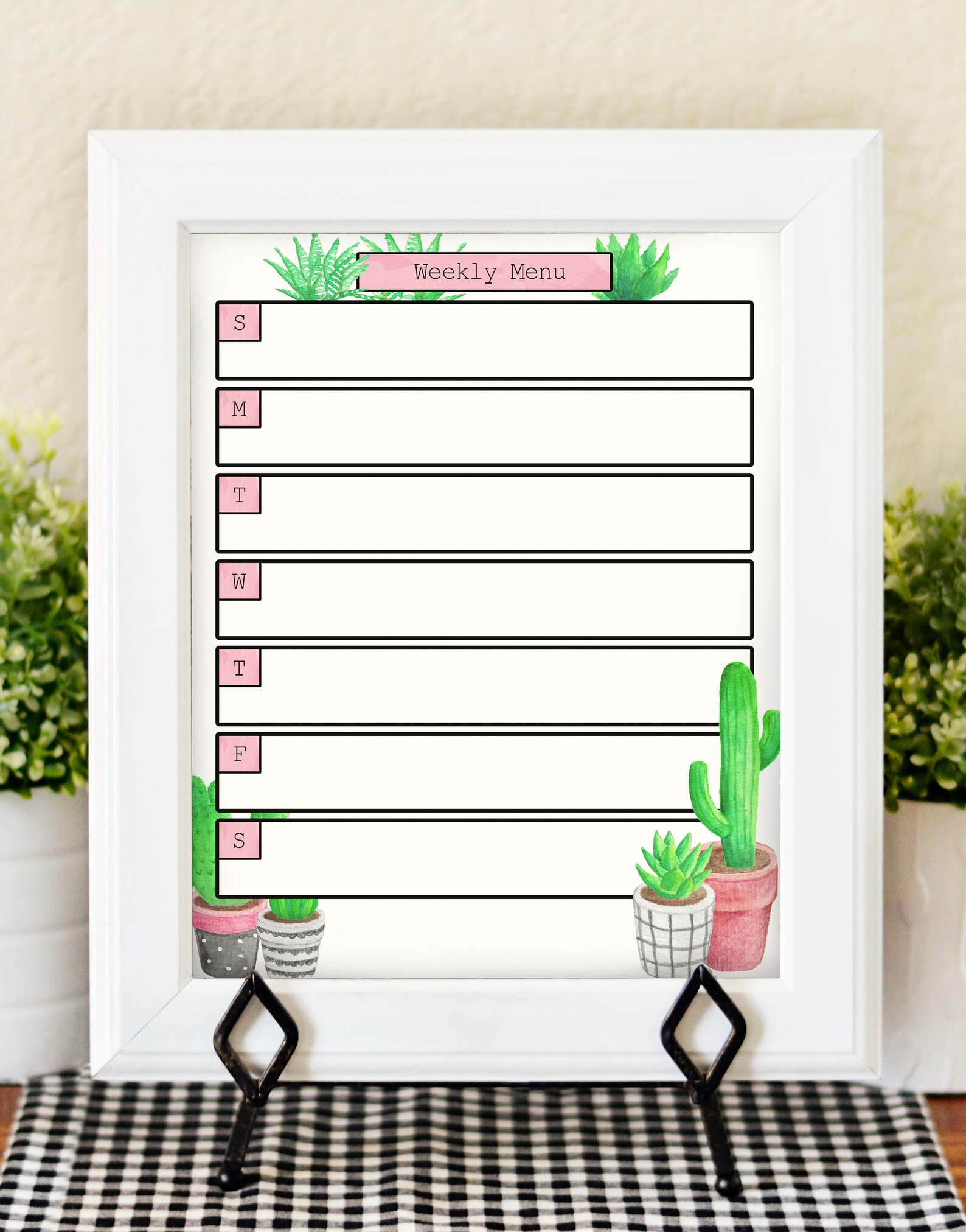 Printable Succulent Cactus Calendar - Printable Succulent Cactus Menu ...