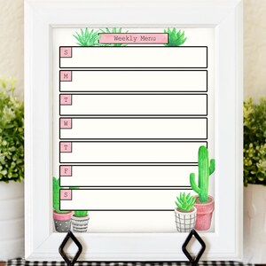 Printable Succulent Cactus Calendar - Printable Succulent Cactus Menu ...