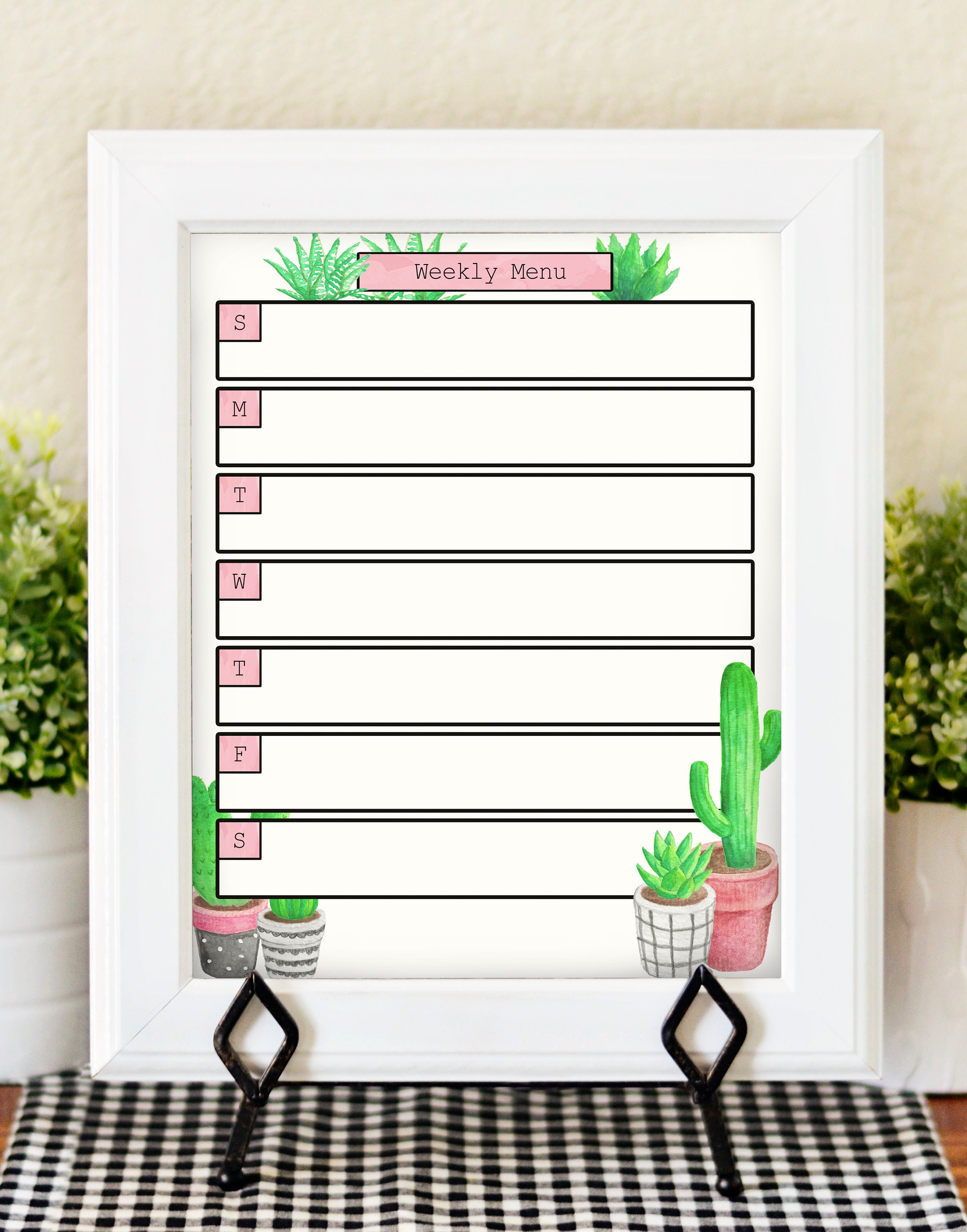 Printable Succulent Cactus Calendar - Printable Succulent Cactus Menu ...