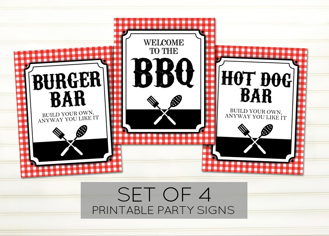 BBQ Party Signs - Barbeque Decorations - Welcome to the BBQ Sign ...