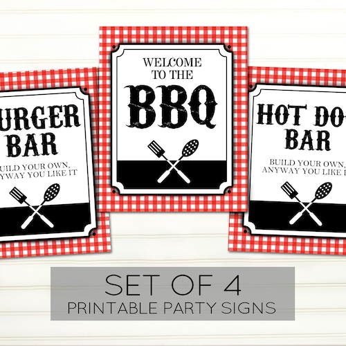BBQ Party Signs Barbeque Decorations Welcome to the BBQ - Etsy