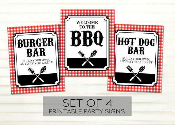 BBQ Party Signs Barbeque Decorations Welcome to the BBQ | Etsy