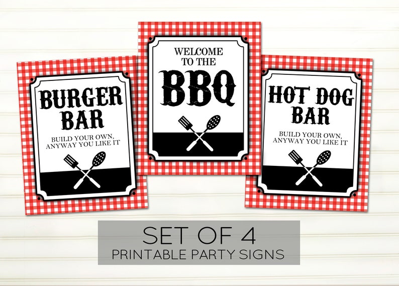 BBQ Party Signs Barbeque Decorations Welcome to the BBQ | Etsy