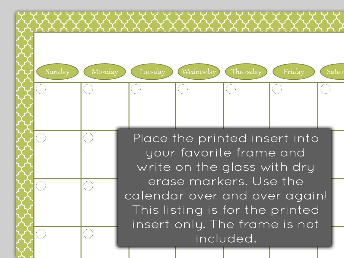 Monthly Wall Calendar Insert Calendar Print Calendar | Etsy