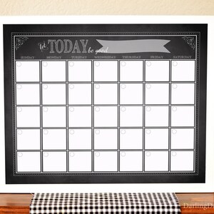 Chalkboard Calendar - Chalkboard Menu Planner - Monthly Calendar ...
