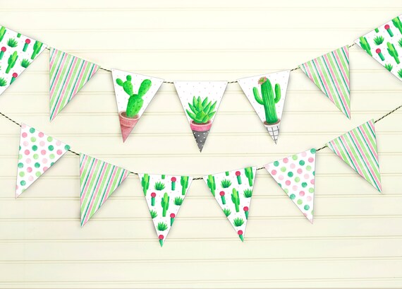Paper & Party Supplies 10 EDITABLE cactus decorations for cactus ...