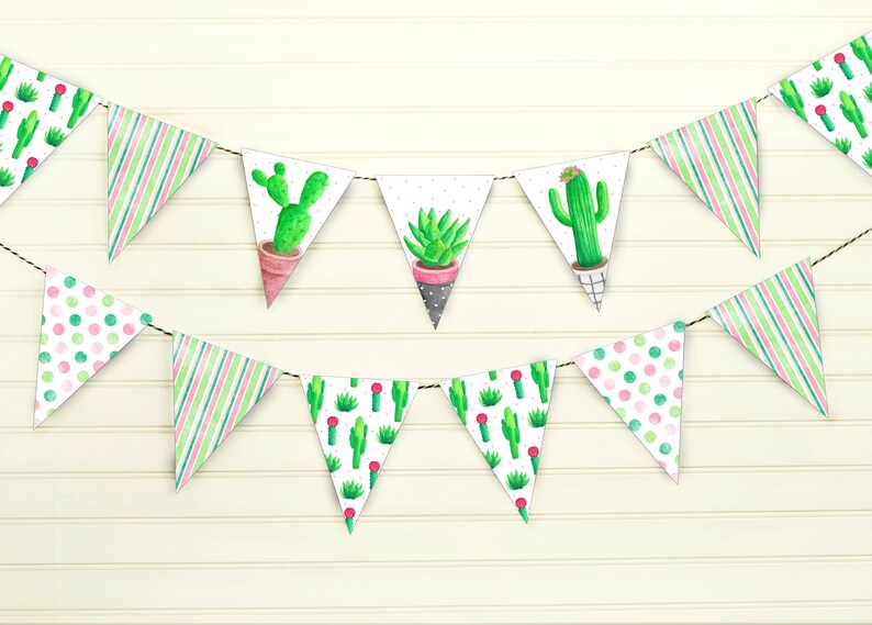 Printable Cactus Banner Cactus Garland Cactus Pennant - Etsy