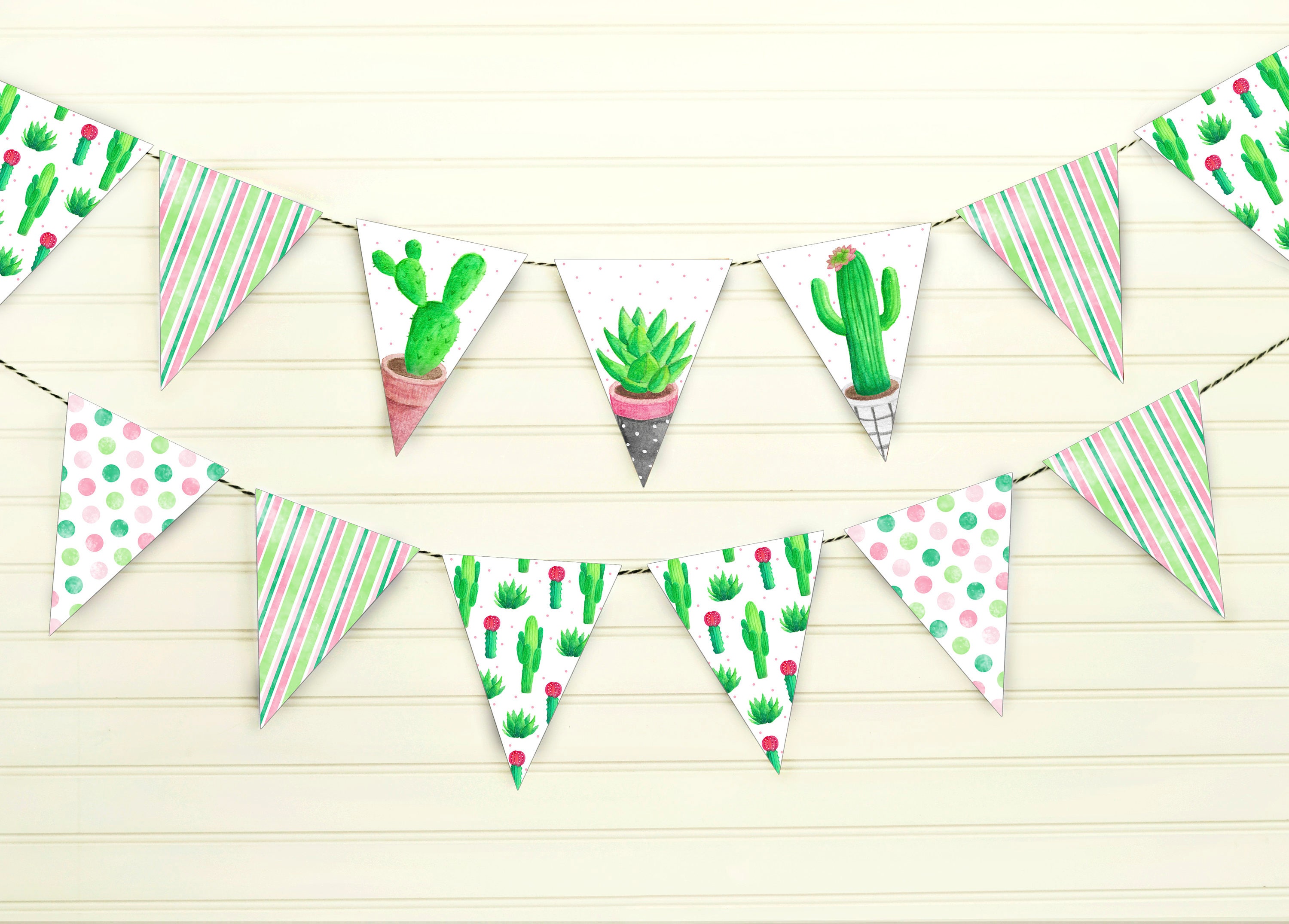 Printable Cactus Banner Cactus Garland Cactus Pennant | Etsy