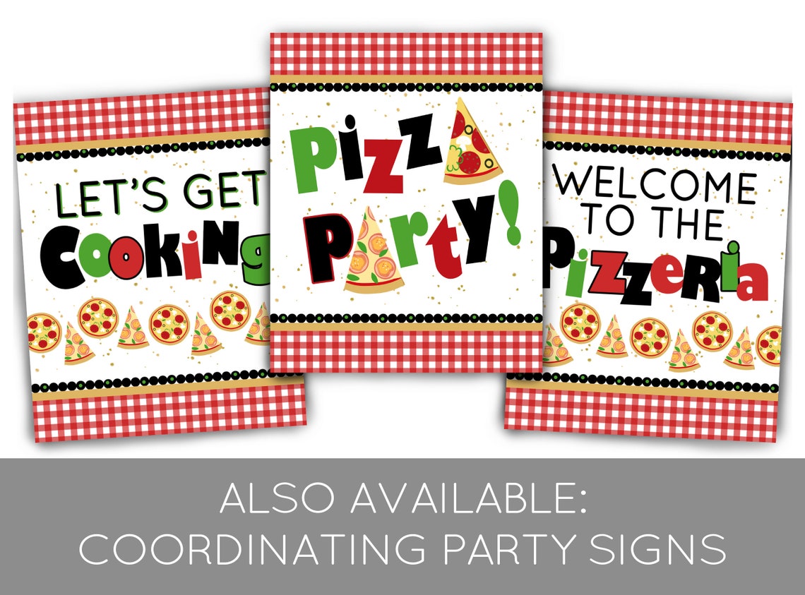 Printable Pizza Party Banner – Pennant Garland Decor (digital Download ...