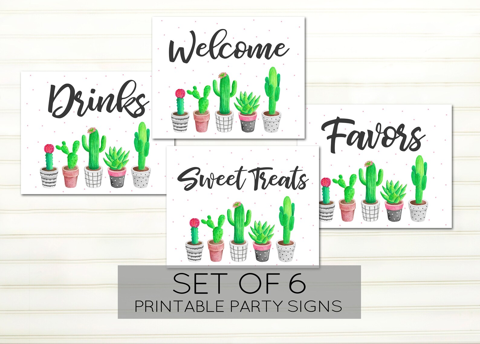 Cactus Party Signs Cactus Bridal Shower Boho Bridal Shower - Etsy
