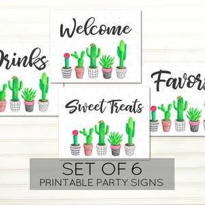 Cactus Party Signs - Cactus Bridal Shower - Boho Bridal Shower Party ...