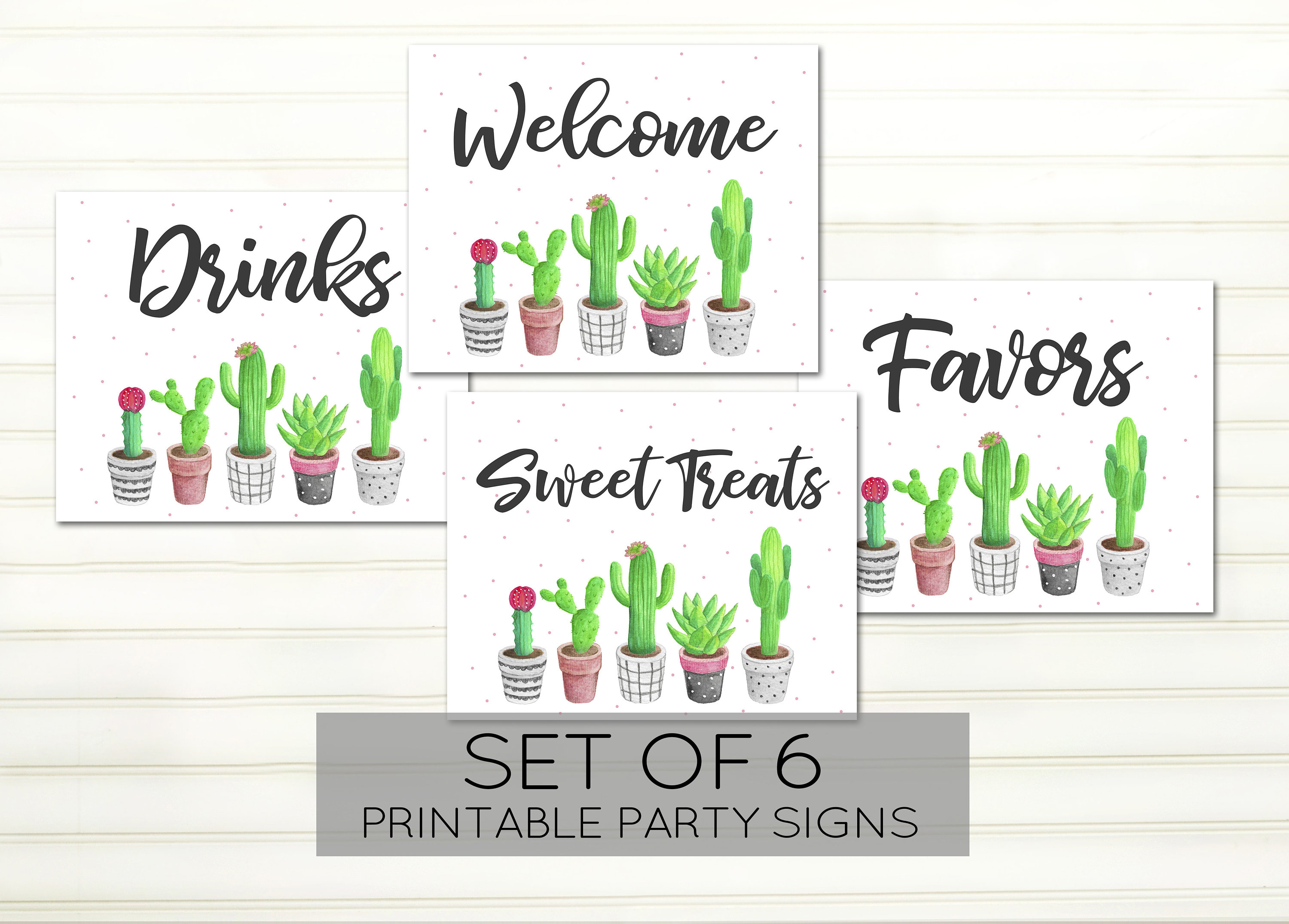 Cactus Party Signs Cactus Bridal Shower Boho Bridal Shower | Etsy