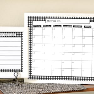 Buffalo Check Calendar - Monthly Calendar - Command Center - Menu Board ...